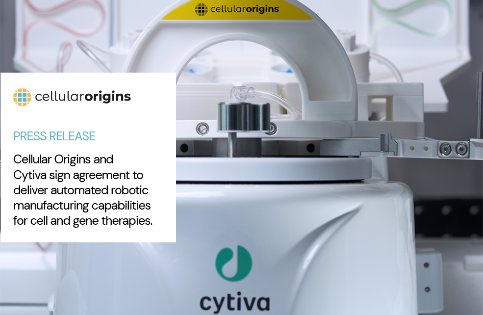 Cellular Origins and Cytiva are collaborating to deliver automated robotic manufacturing ...